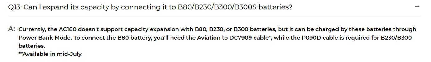 Expansion battery options for ac180 - BLUETTI AC Series - BLUETTI Community